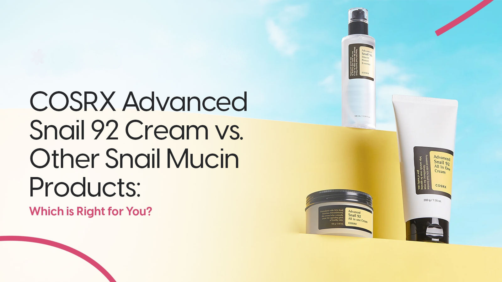 Crème COSRX Advanced Snail 92 vs. Produits à base de mucine d'escargot ...